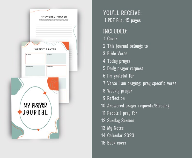 Prayer Journal Printable Sunday Sermon Note Gratitude - Etsy