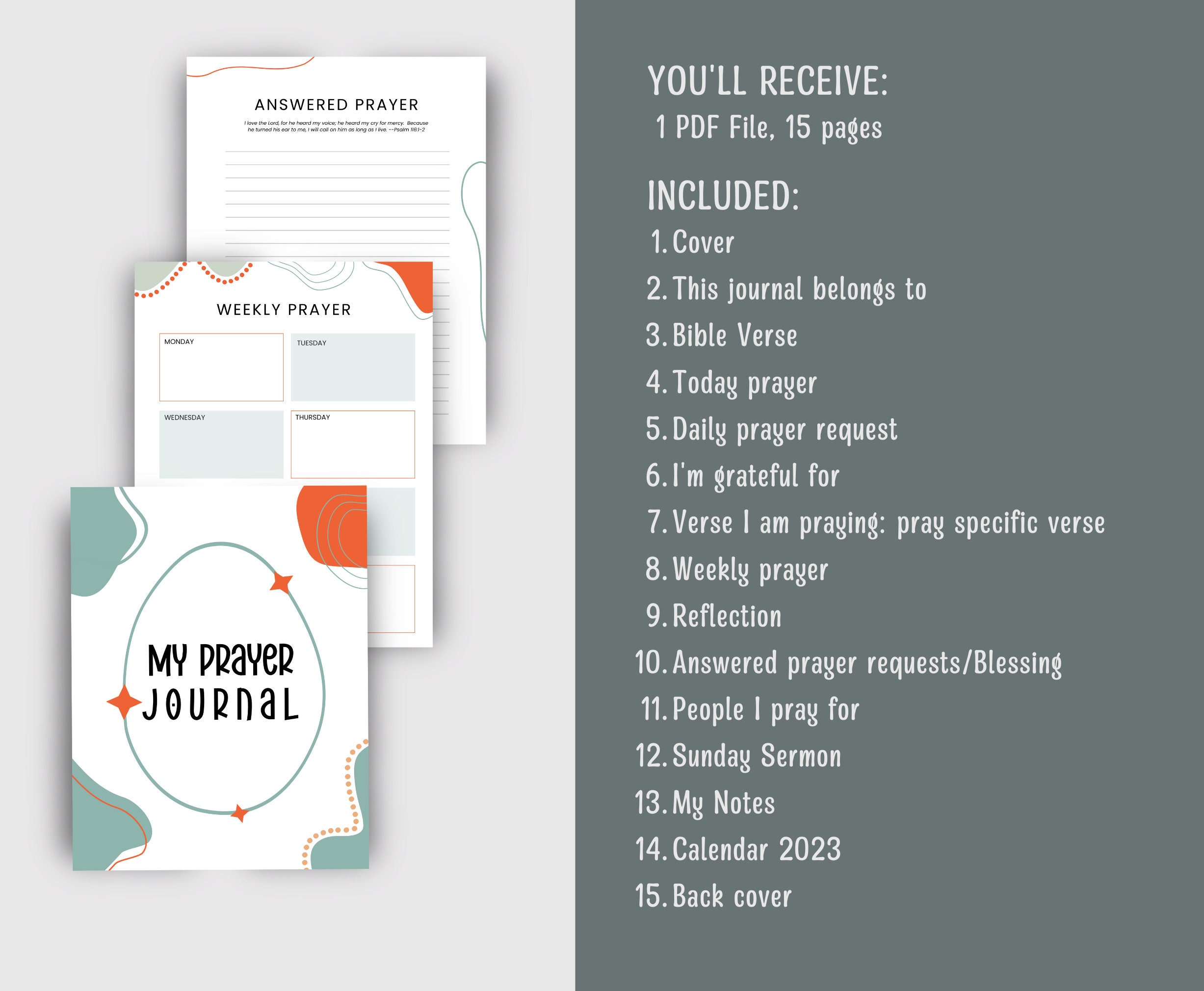 Prayer Journal Printable Sunday Sermon Note Gratitude - Etsy