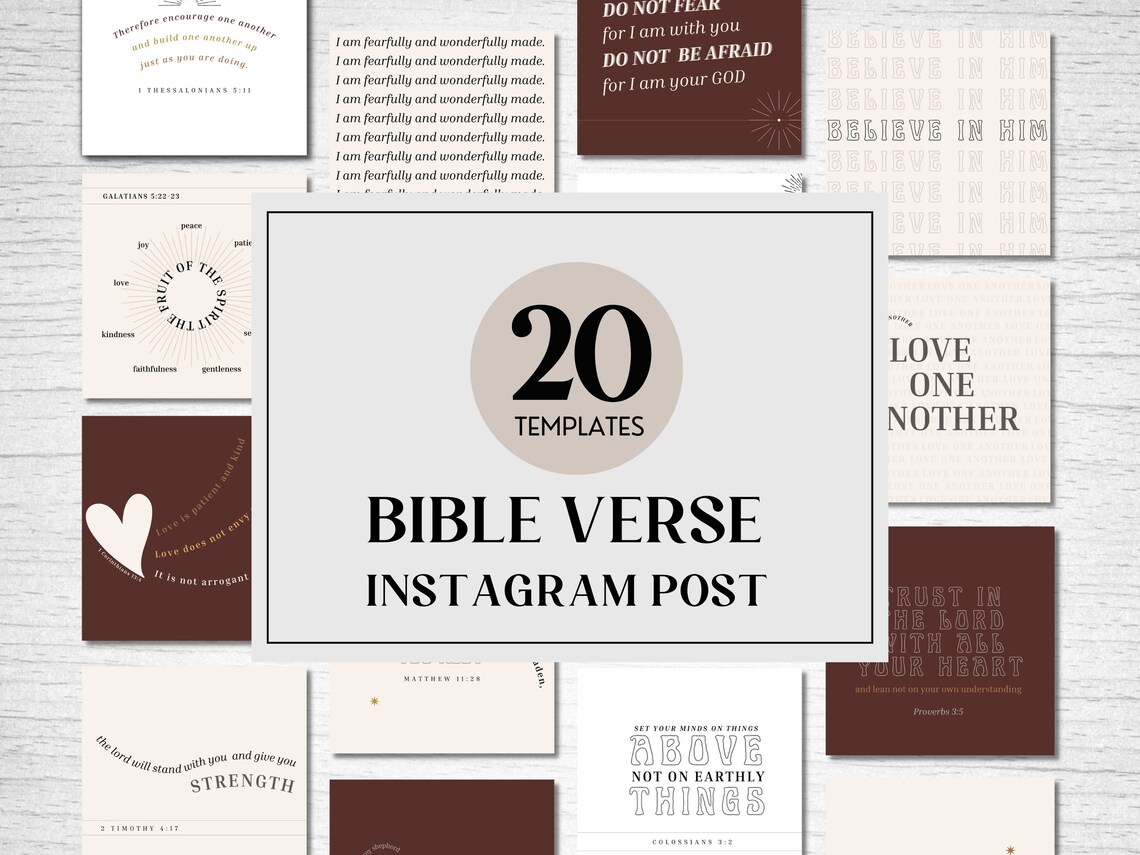 20 Bible Verse Instagram Canva Template, Christian Instagram Template ...