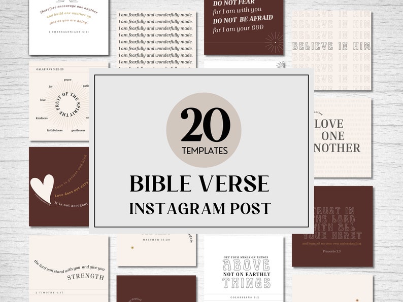20 Bible Verse Instagram Canva Template, Christian Instagram Template ...