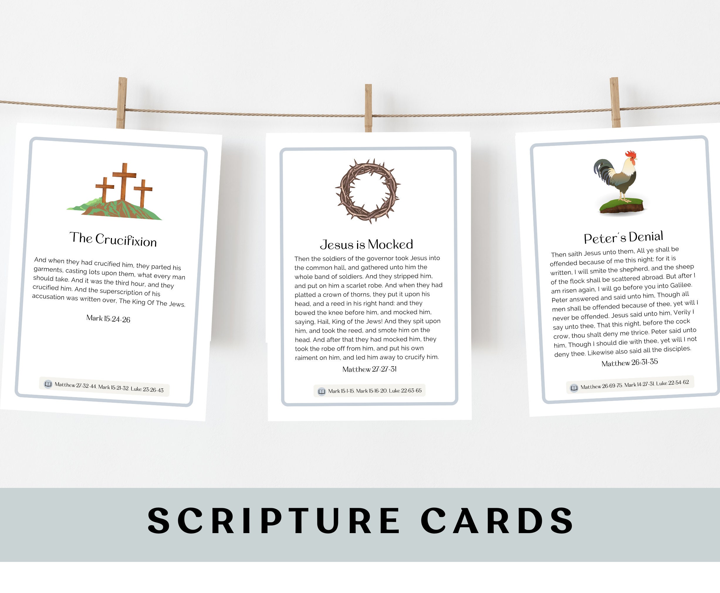 Printable Easter Scripture Cards, Holy Week Cards, Easter Countdown ...