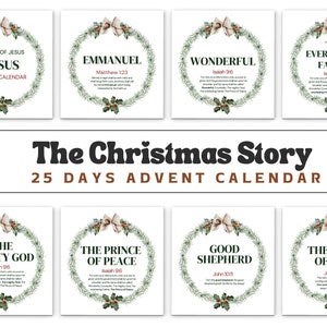 Name of Jesus Advent Calendar, Printable, Christmas Countdown, Bible ...