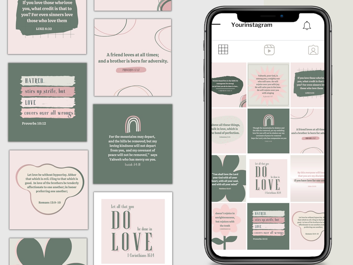 30 Editable Bible Verse Template for Stunning Instagram Posts, Use With Canva. Bible Scripture ...