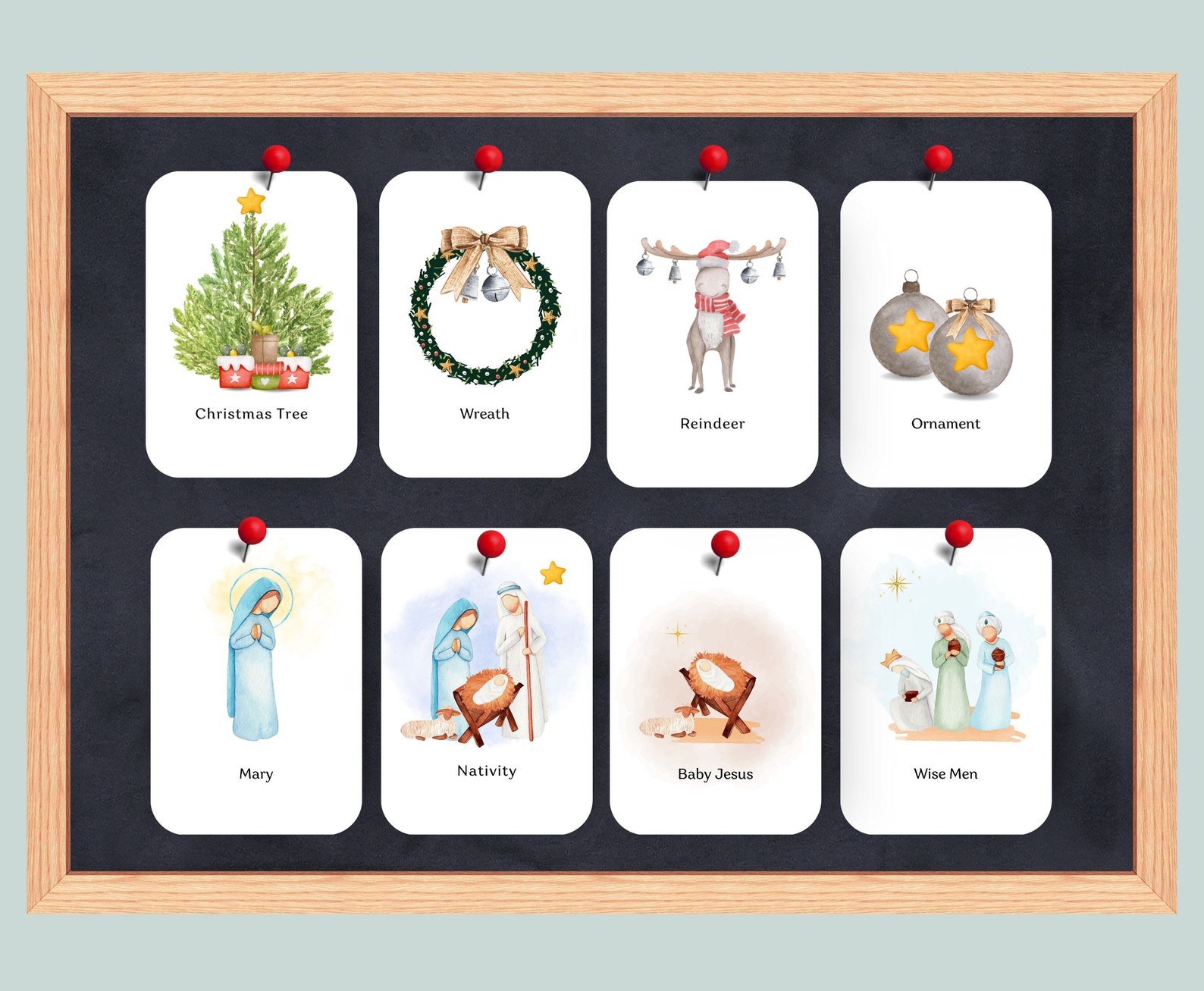 Christmas Words Flashcard, Christmas Vocabulary, Digital Download ...