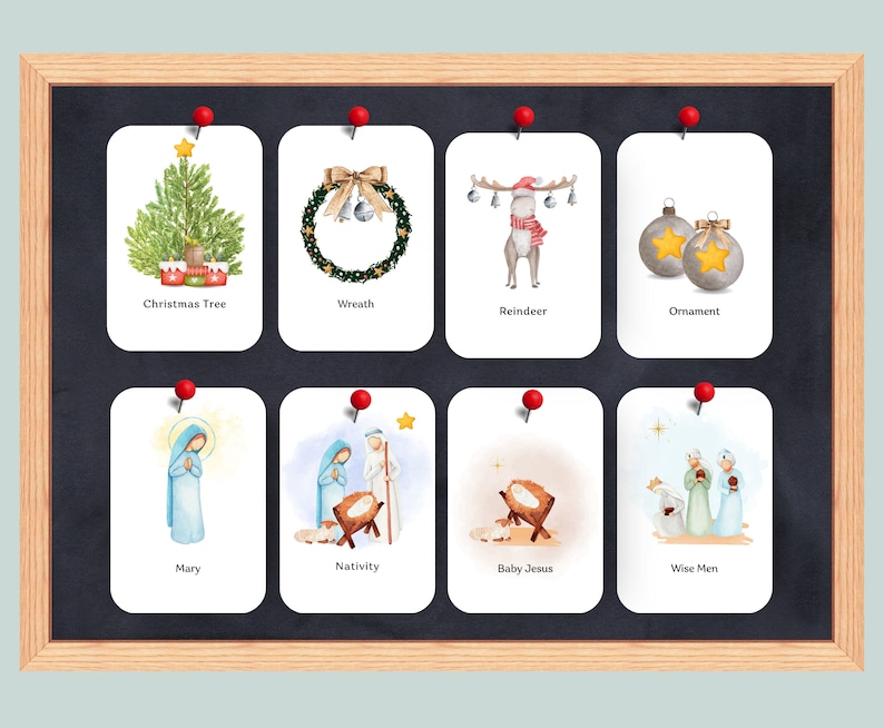 Christmas Words Flashcard, Christmas Vocabulary, Digital Download ...