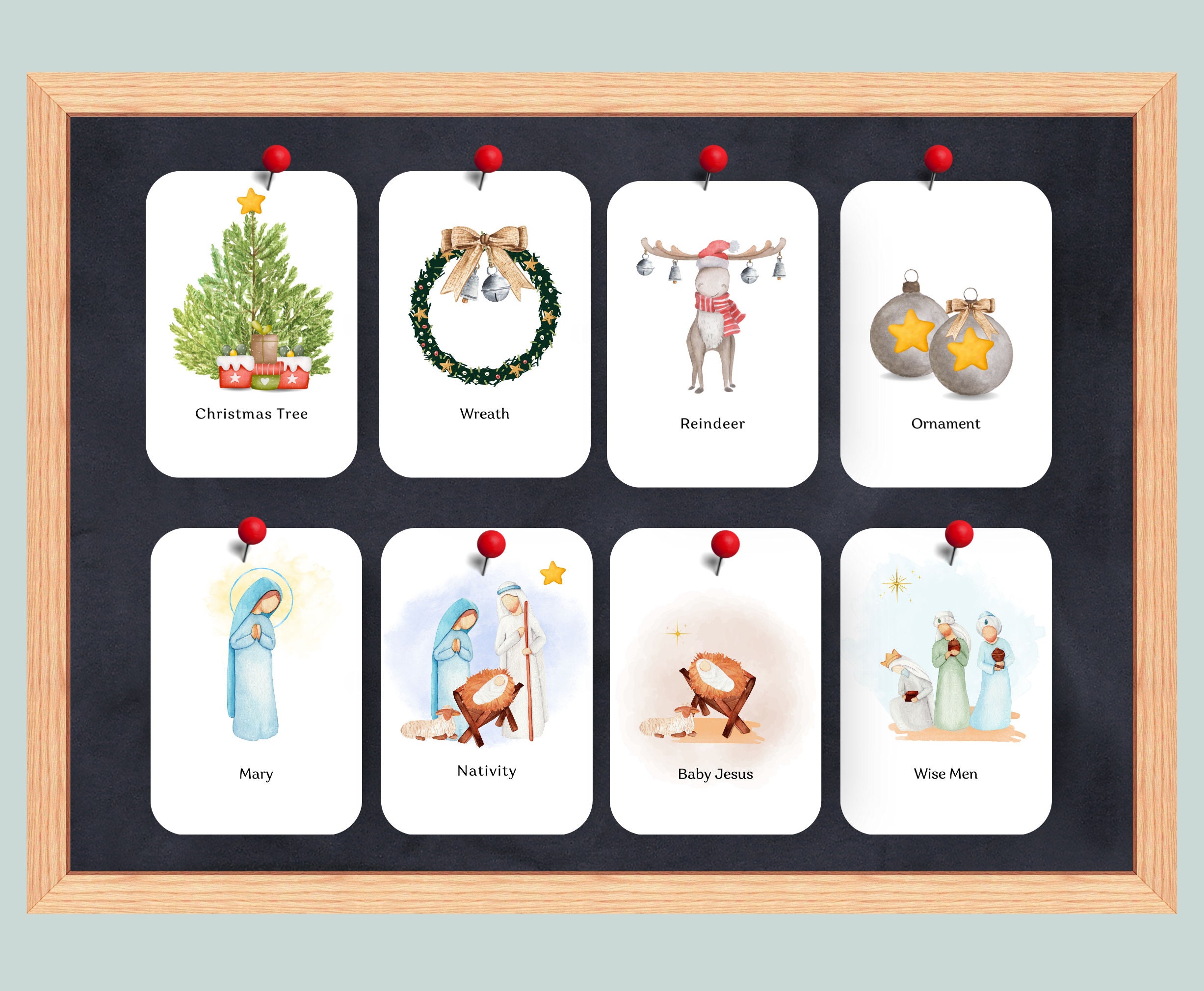 Christmas Words Flashcard, Christmas Vocabulary, Digital Download ...