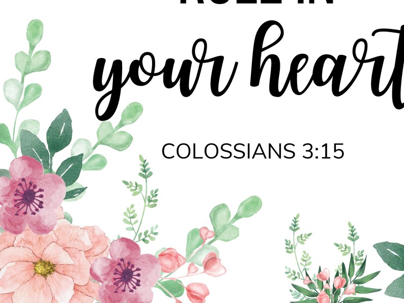 Colossians 3:15, Bible Verse Printable Wall Art, Scripture Digital ...