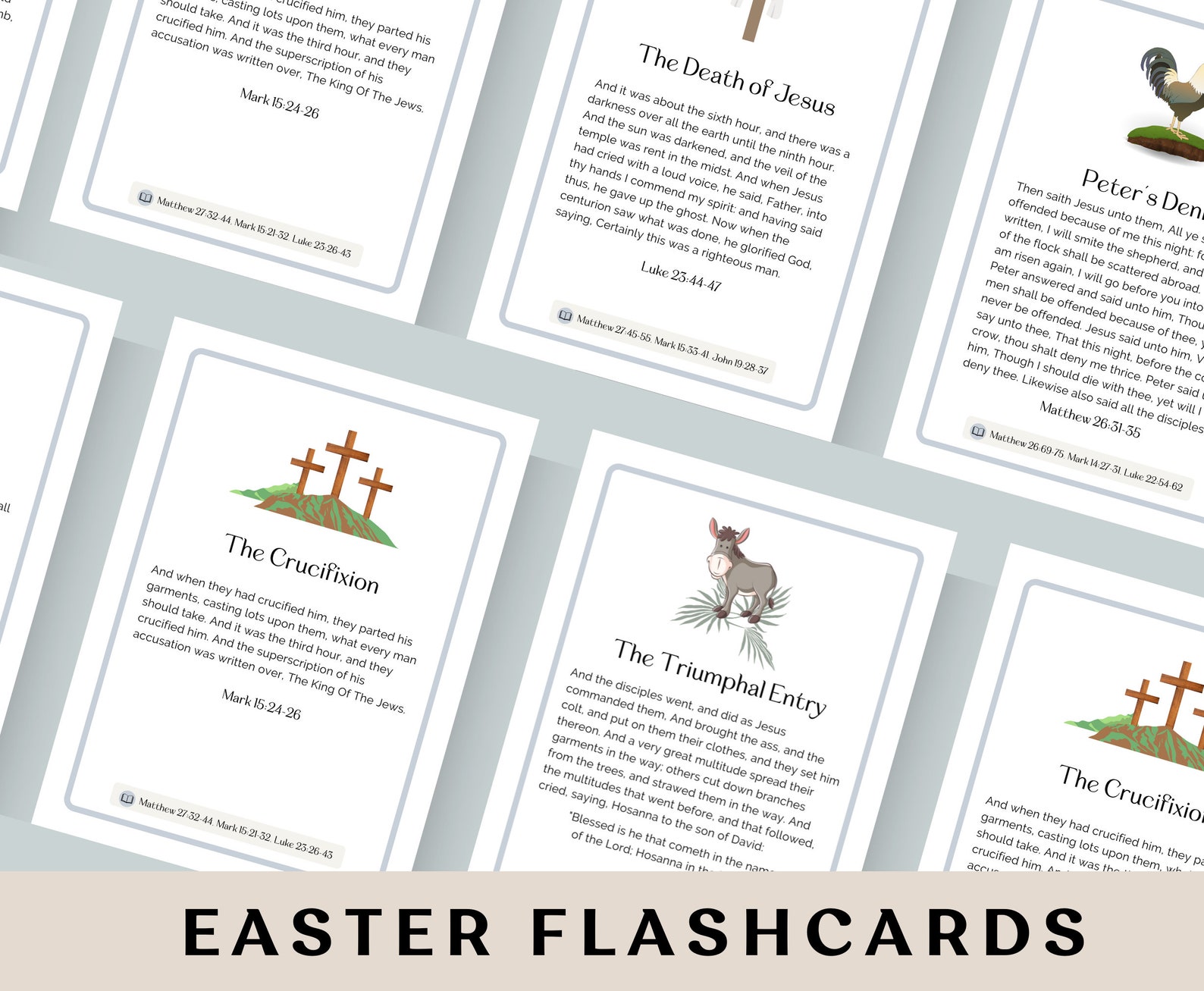 Printable Easter Scripture Cards, Holy Week Cards, Easter Countdown ...