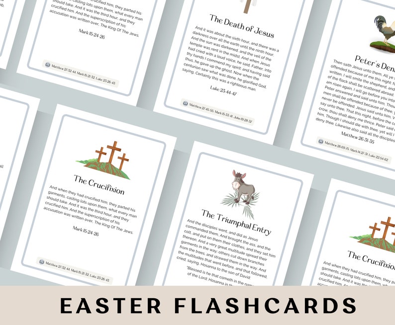Printable Easter Scripture Cards, Holy Week Cards, Easter Countdown ...