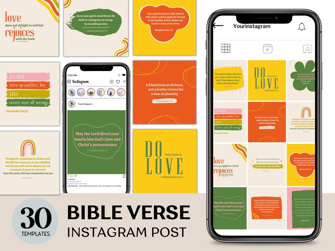 30 Scripture Instagram Template Christian Instagram Template - Etsy