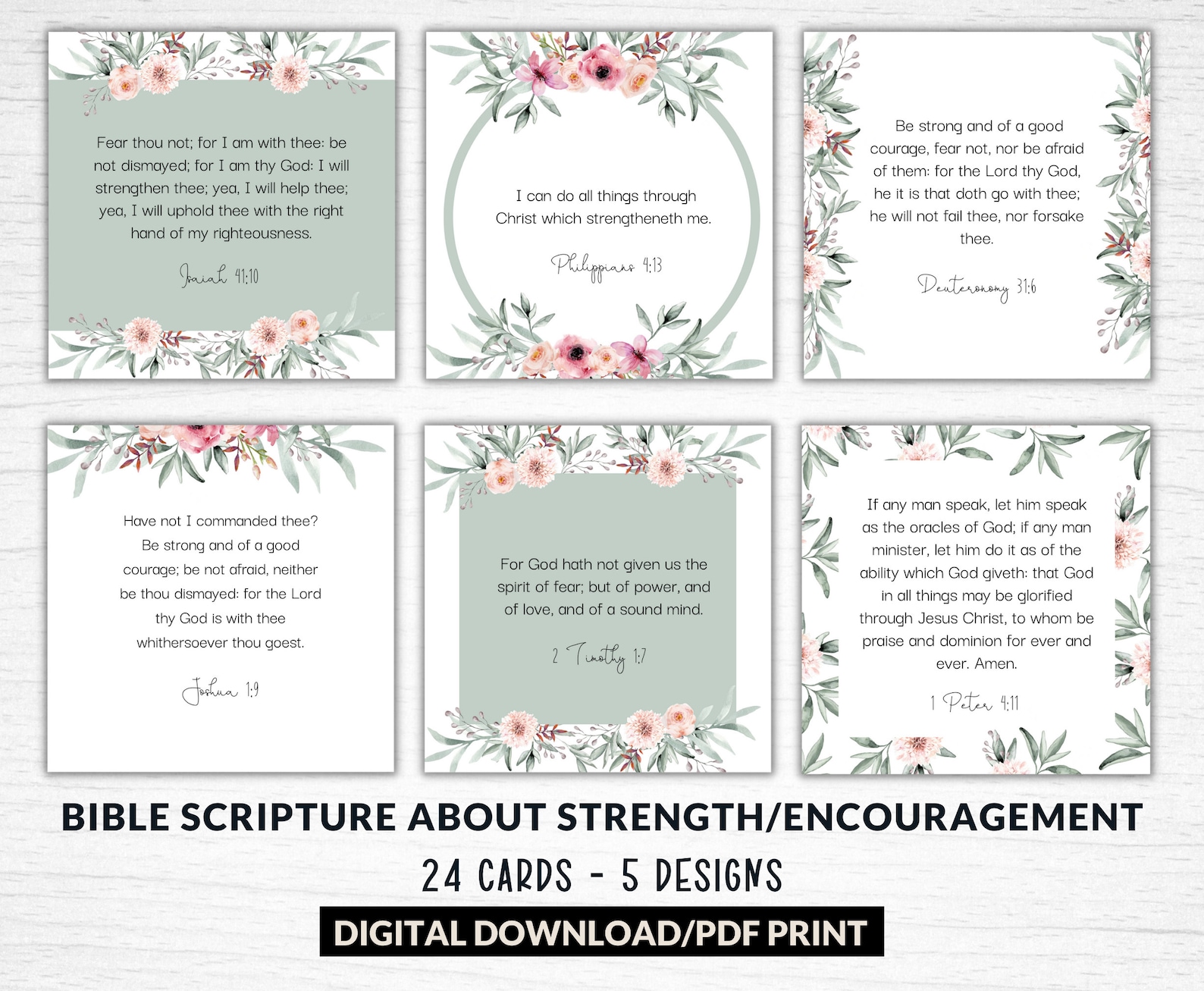 Printable Encouraging Verse Cards Bible Scripture About - Etsy