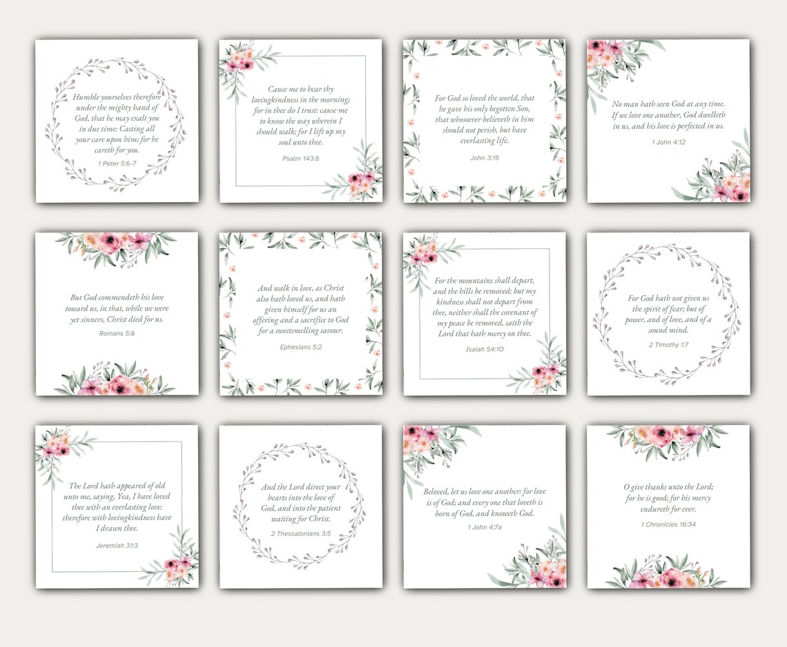 Inspiring Printable Scripture Cards on God's Love for Your Daily ...