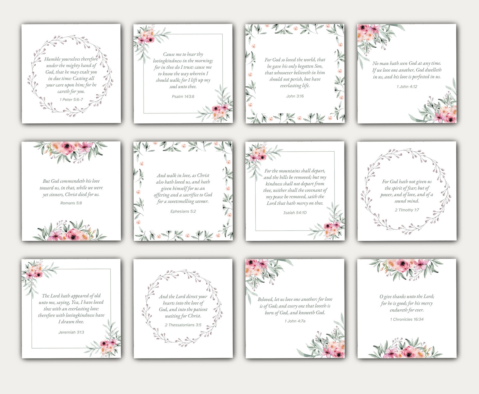Inspiring Printable Scripture Cards on God's Love for Your Daily ...