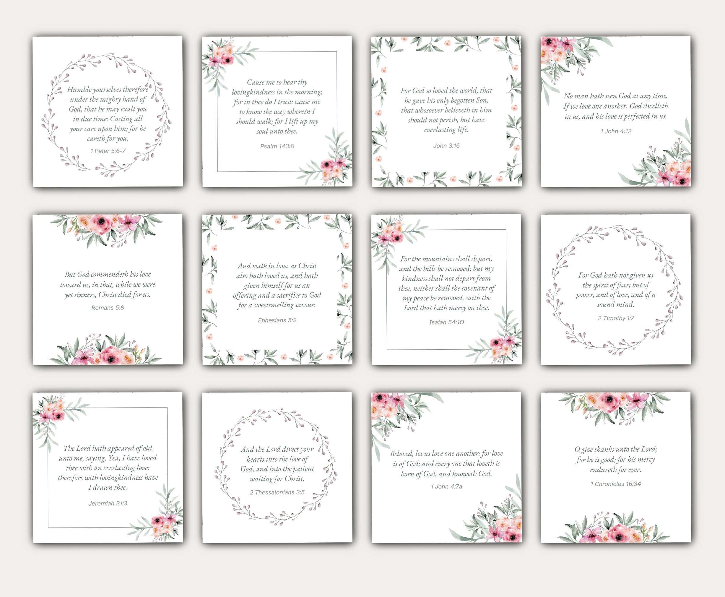 Inspiring Printable Scripture Cards on God's Love for Your Daily ...