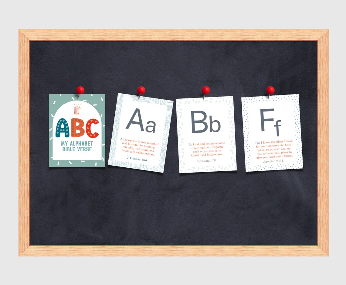 ABC Scripture Flash Cards Bible Verse Alphabet Cards Set | Etsy