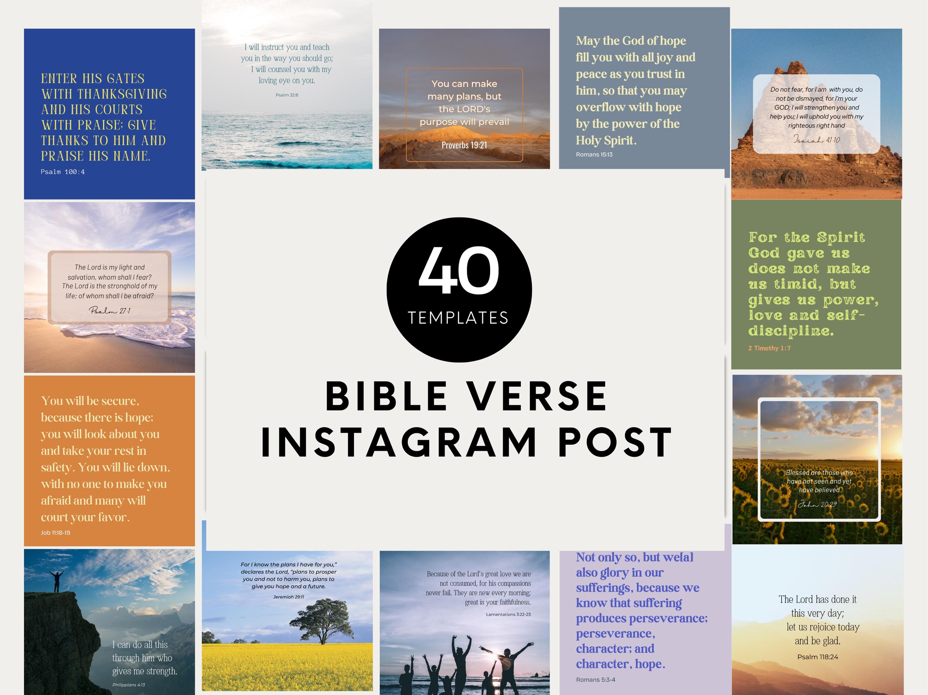 40 Scripture Instagram Canva Template, Christian Social Media Template ...