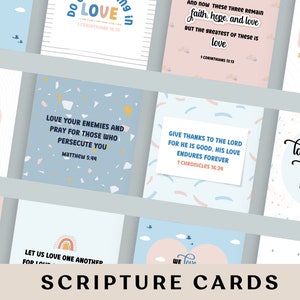 Kids Scripture Cards, Children's Bible Verse Memory, Scripture Card for ...