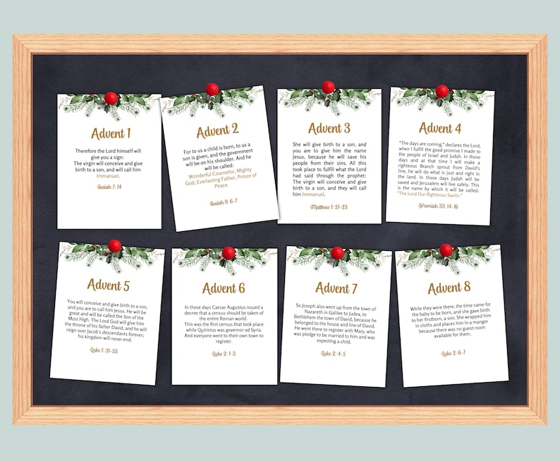 Scripture Advent Calendar for Printable, Christmas Countdown, Bible ...