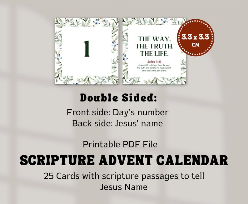 Name of Jesus Advent Calendar, Printable, Christmas Countdown, Bible ...