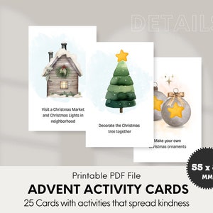 Advent Activity Cards, 25 Printable Advent Activity Cards, Christmas ...