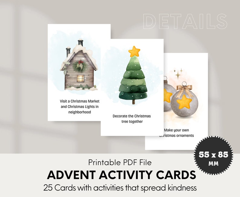 Advent Activity Cards, 25 Printable Advent Activity Cards, Christmas ...