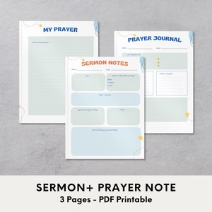 Printable Sermon Notes, Church Notes, Sermon Summary Notes, Christian ...