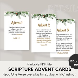 Scripture Advent Calendar for Printable, Christmas Countdown, Bible ...