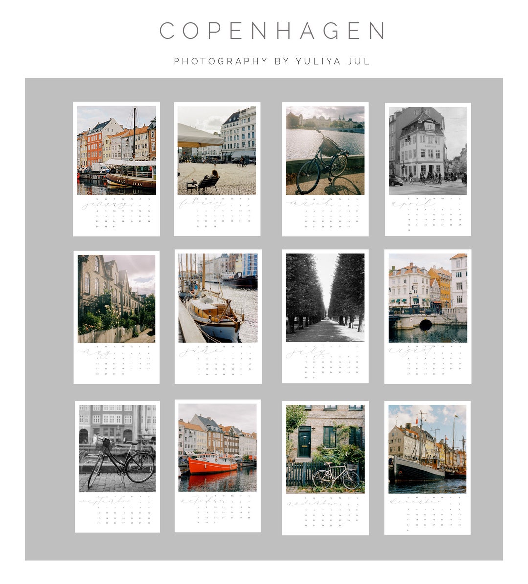 2023 Copenhagen Desk Calendar, Denmark Calendar - Etsy