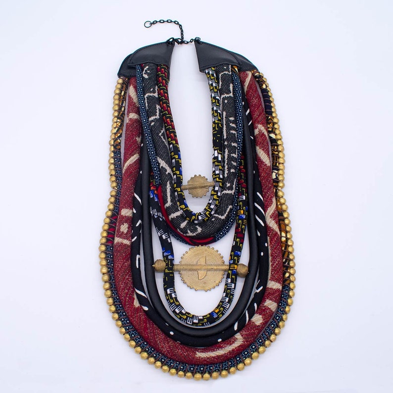 Women’s Statement African Bib Necklace | Mud Cloth | Africa Necklace ...