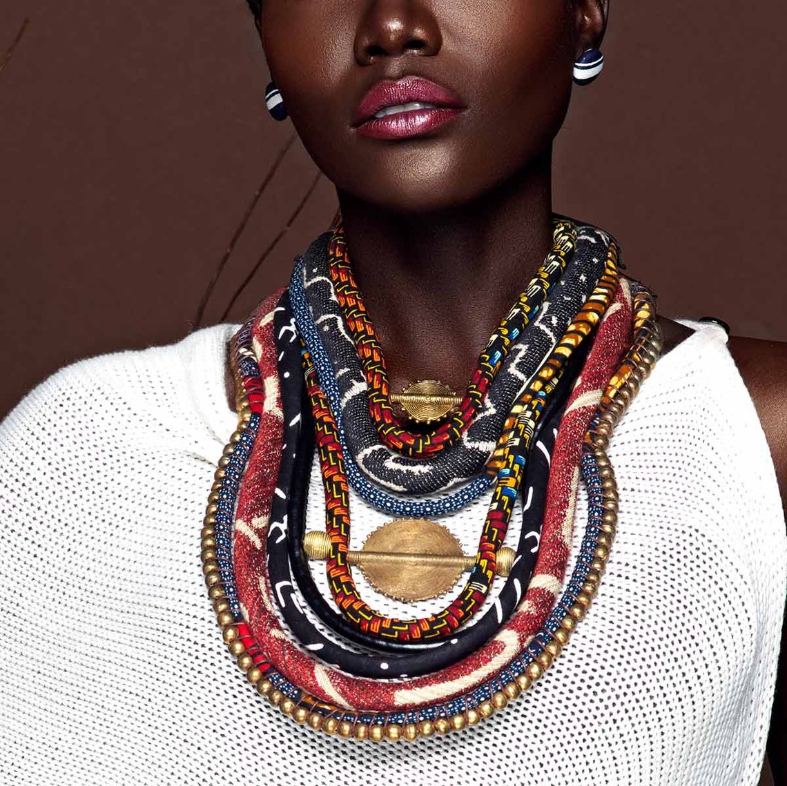 Women’s Statement African Bib Necklace | Mud Cloth | Africa Necklace ...