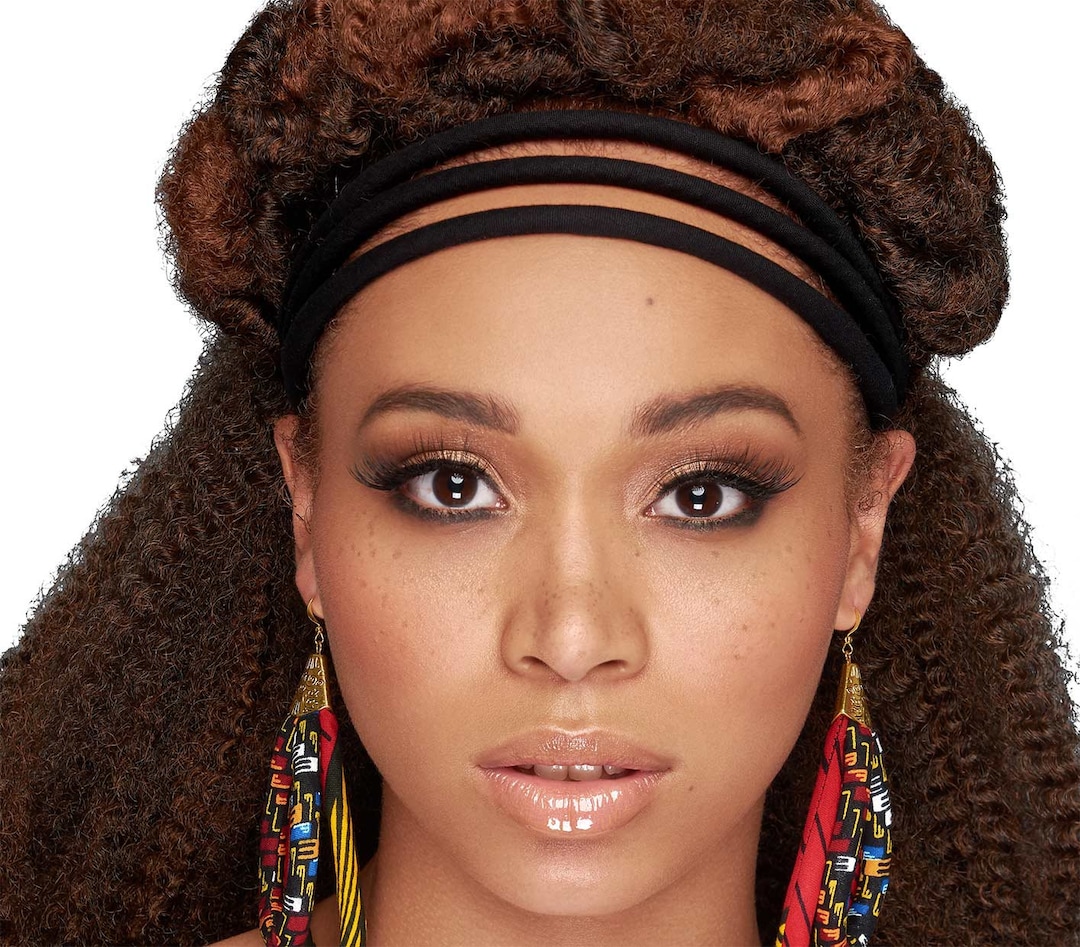 African Hair Piece All Black 3 Strand Headband the Black - Etsy