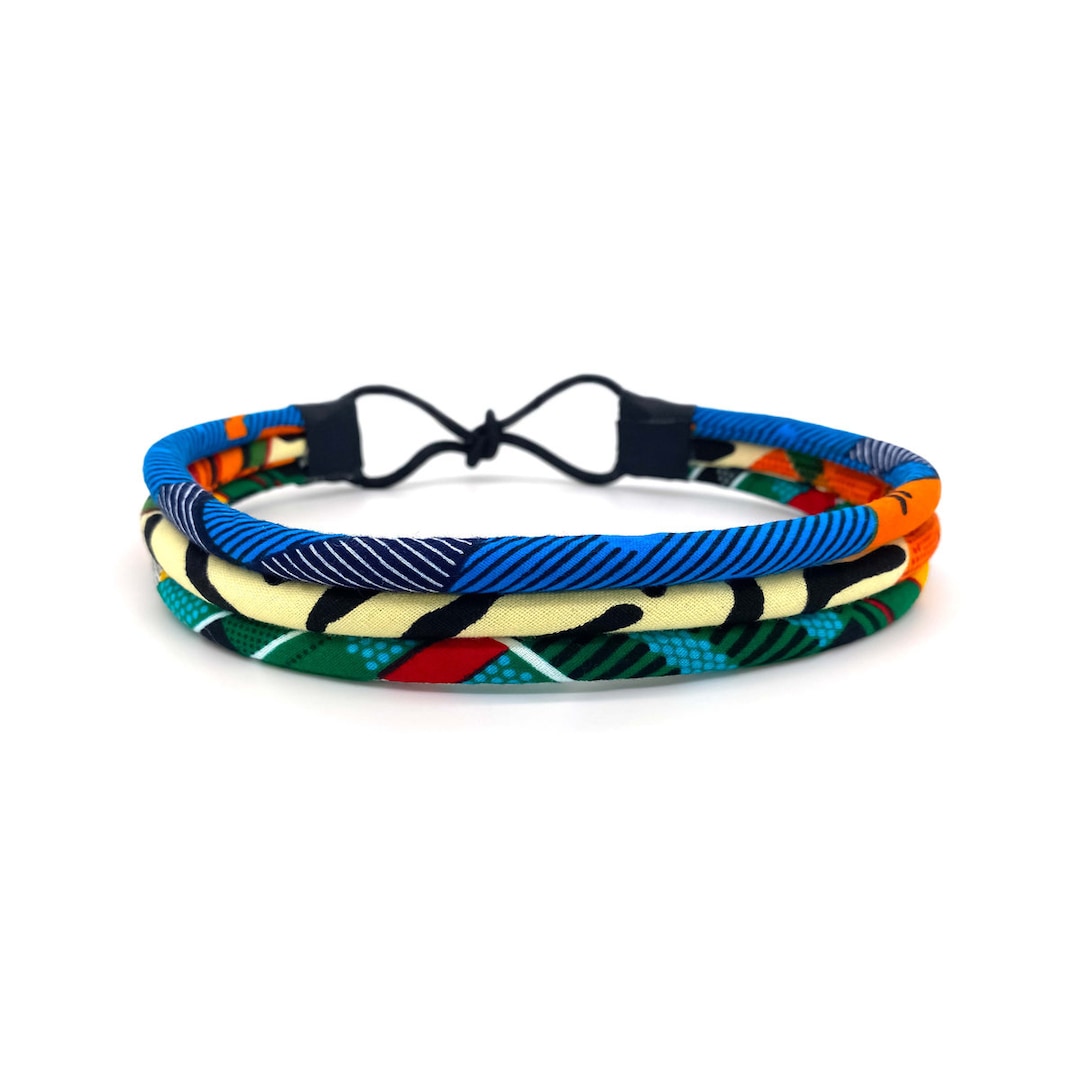 African Print Kente and Mud Cloth Print Headband | Turquoise, Orange ...