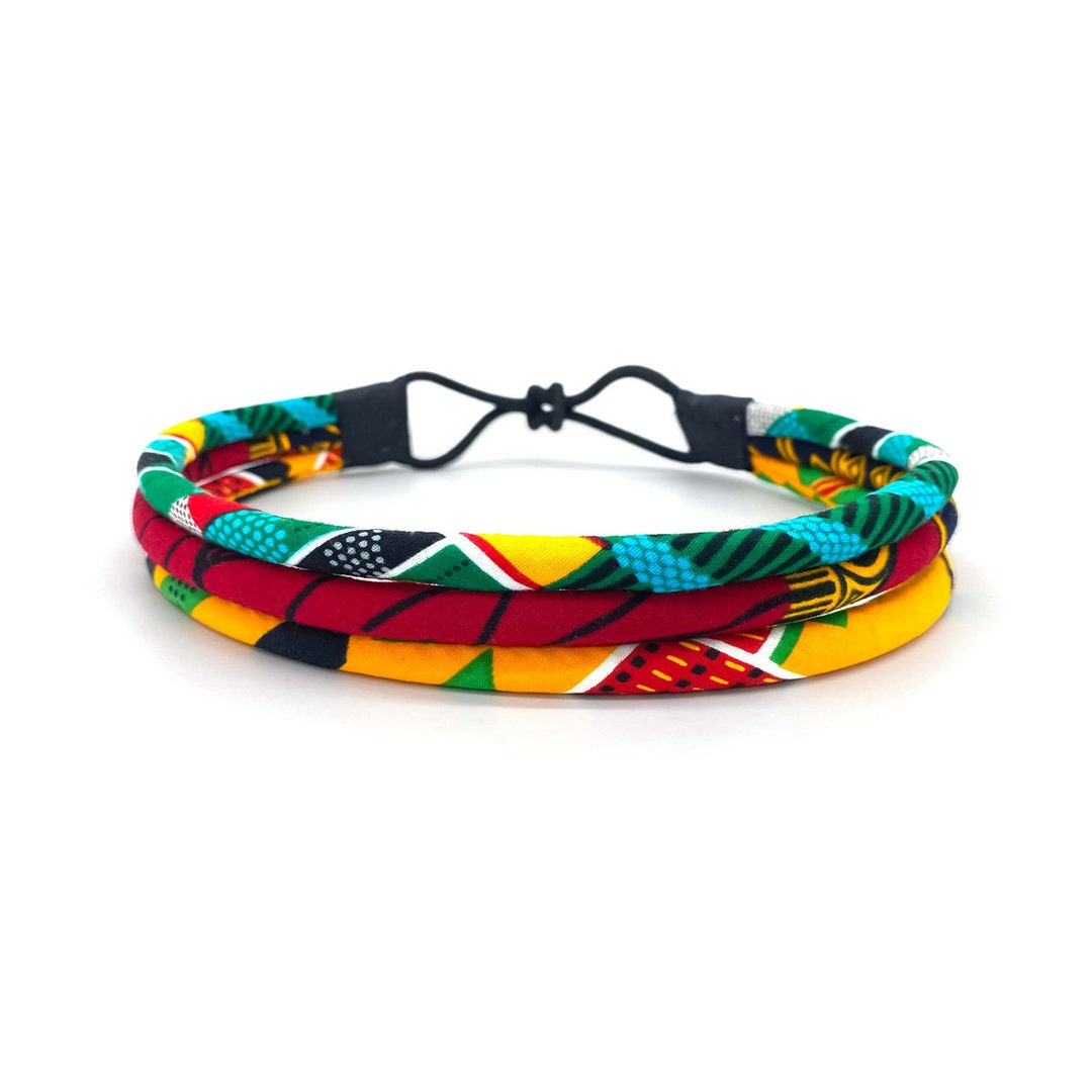 Multicolor African Print Kente Headband | Red, Yellow, Black, Green and ...