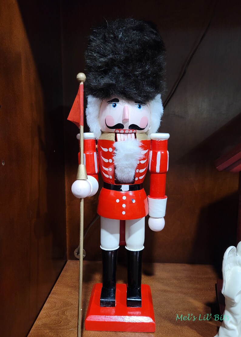 Large 20" Tall Red Hand Painted Vintage Nutcracker - Etsy