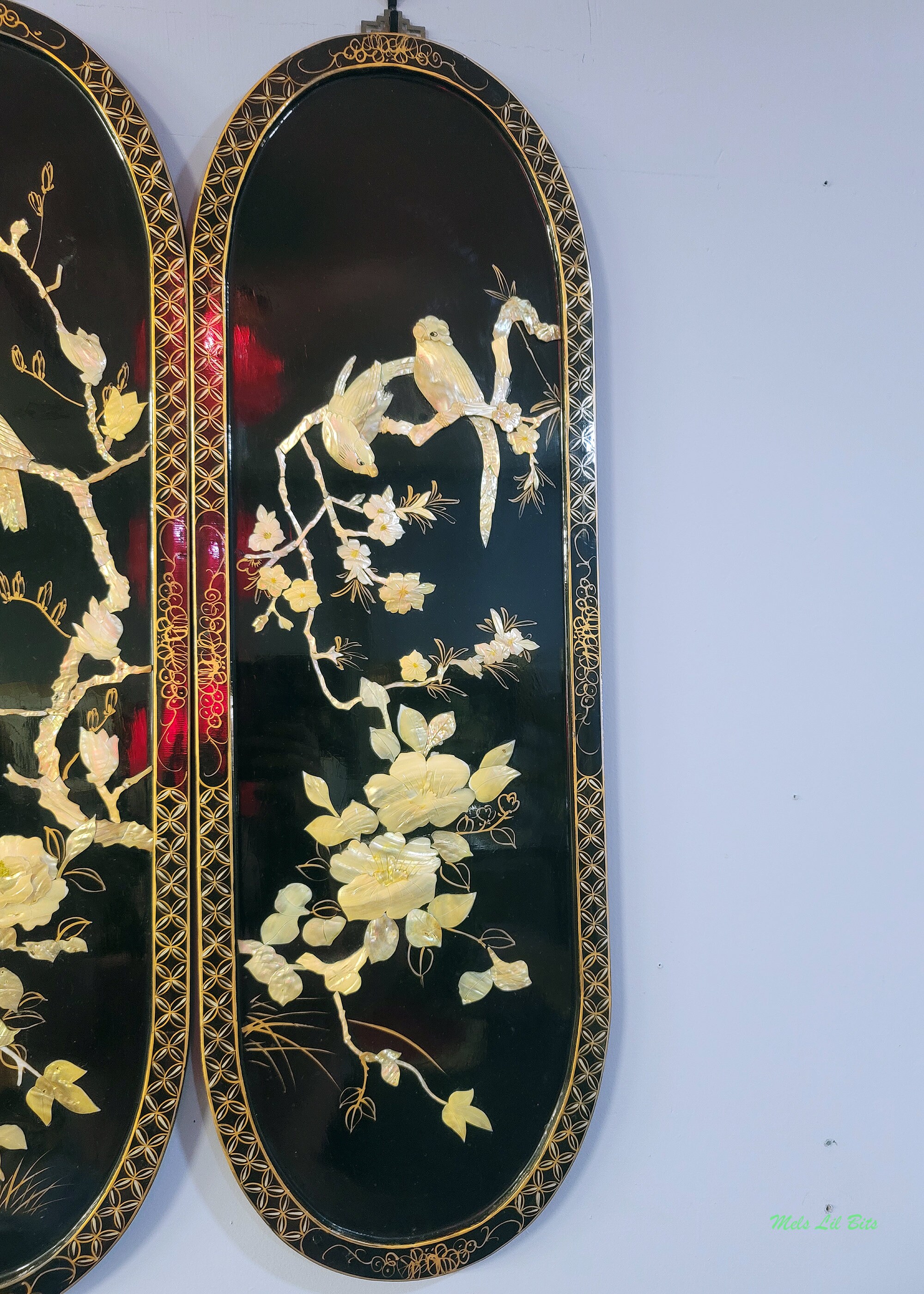 Oriental MCM Mother of Pearl Lacquer Set of 4 Wall Panels - Etsy