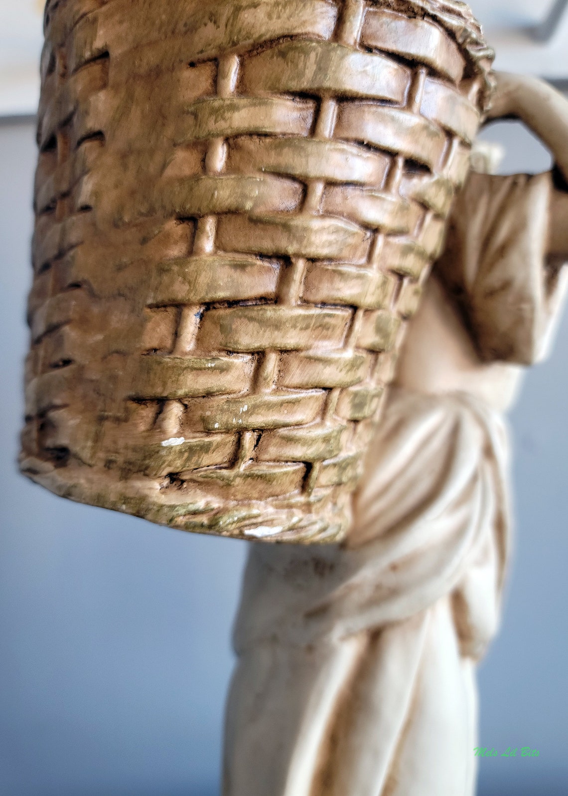 Vintage Peasant Girl With Basket Marwal Ind Inc Chalkware Sculpture - Etsy