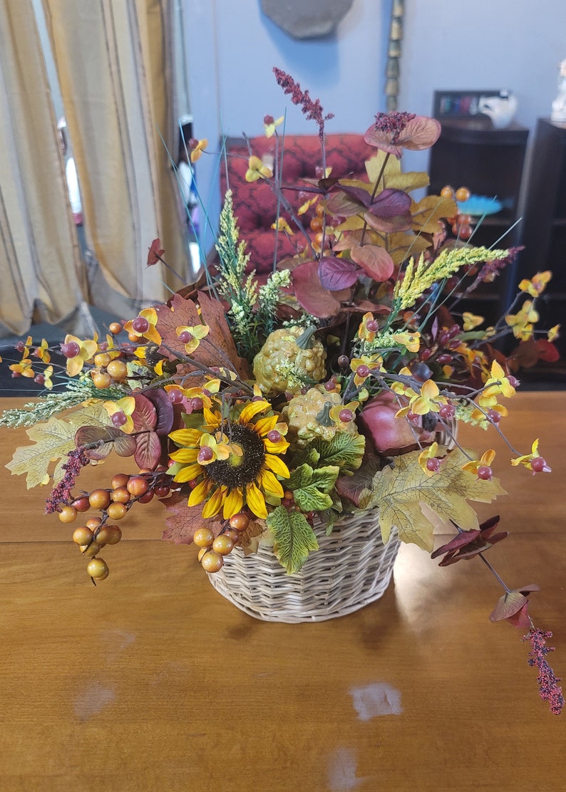 Fall Harvest Basket Table Centerpiece Decor - Etsy