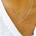 Sideways Letter M Necklace Initial Necklace Letter Necklace - Etsy