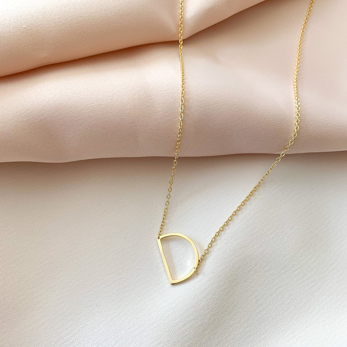 Initial Necklace Letter D Necklace Minimal Initial Necklace - Etsy