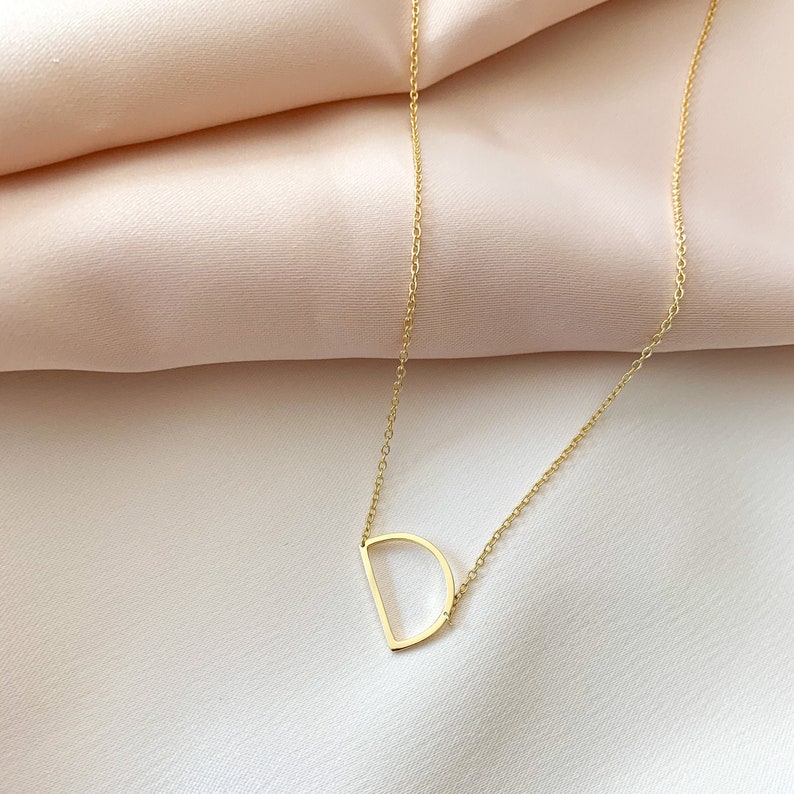 Initial Necklace Letter D Necklace Minimal Initial Necklace - Etsy