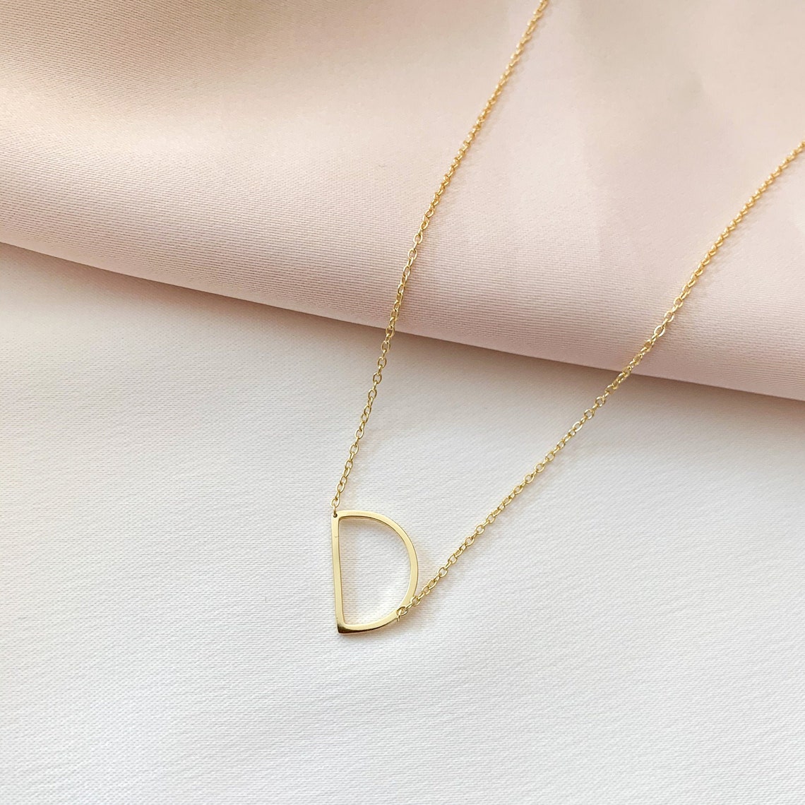 Initial Necklace Letter D Necklace Minimal Initial Necklace - Etsy