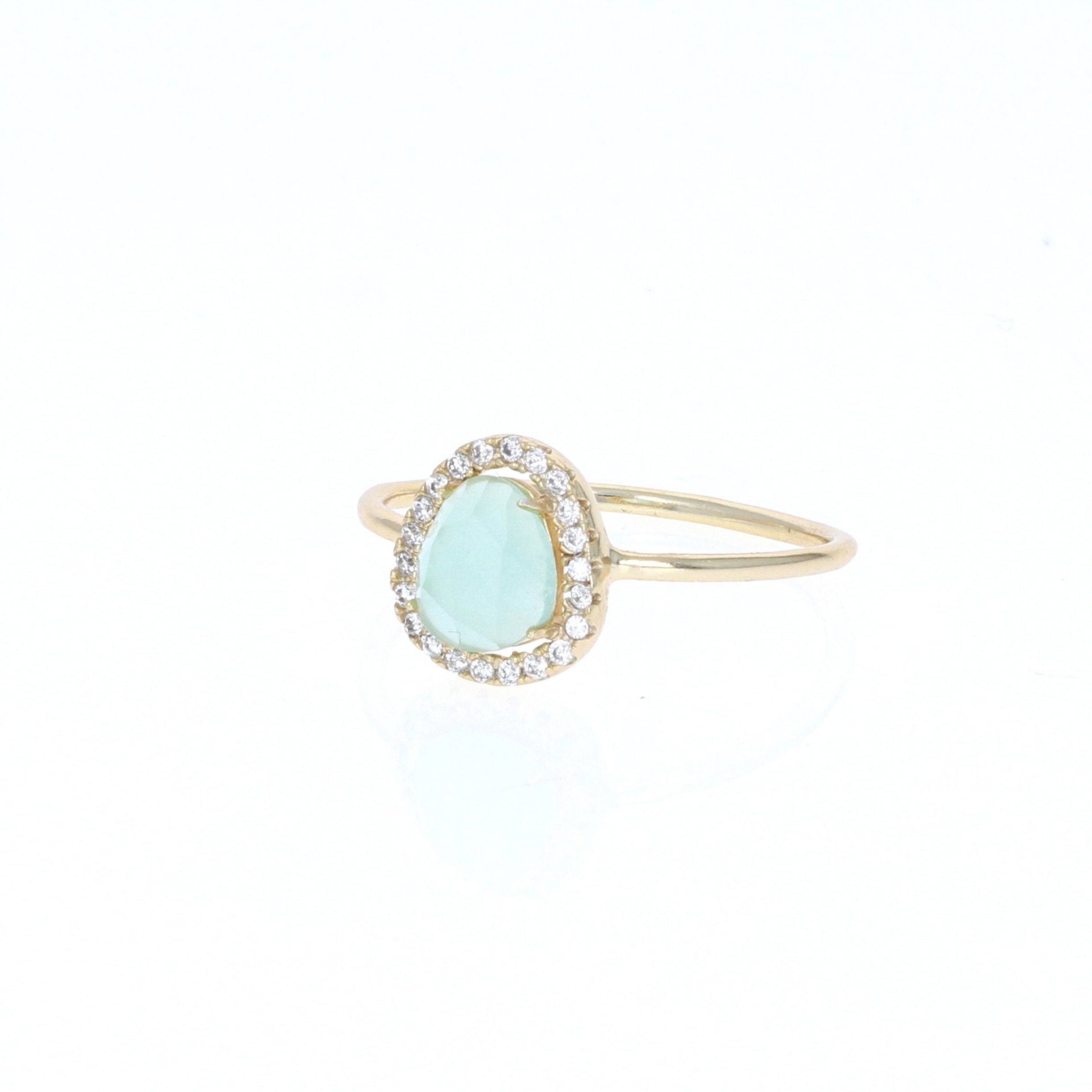 Aquamarine Ring Dainty Aqua Gemstone Ring Gold Delicate | Etsy