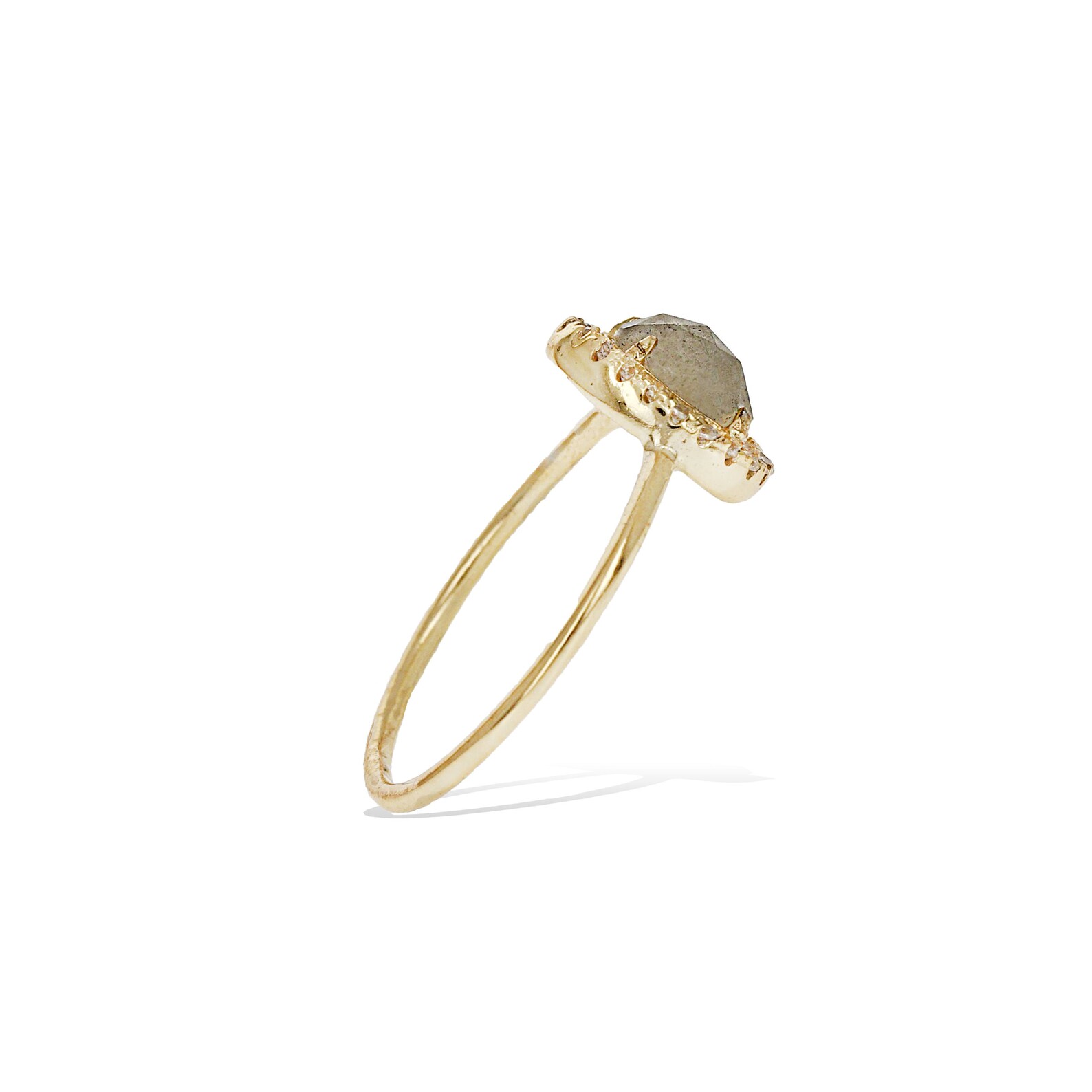 Labradorite Ring Lab Ring Dainty Gemstone Ring Gold | Etsy