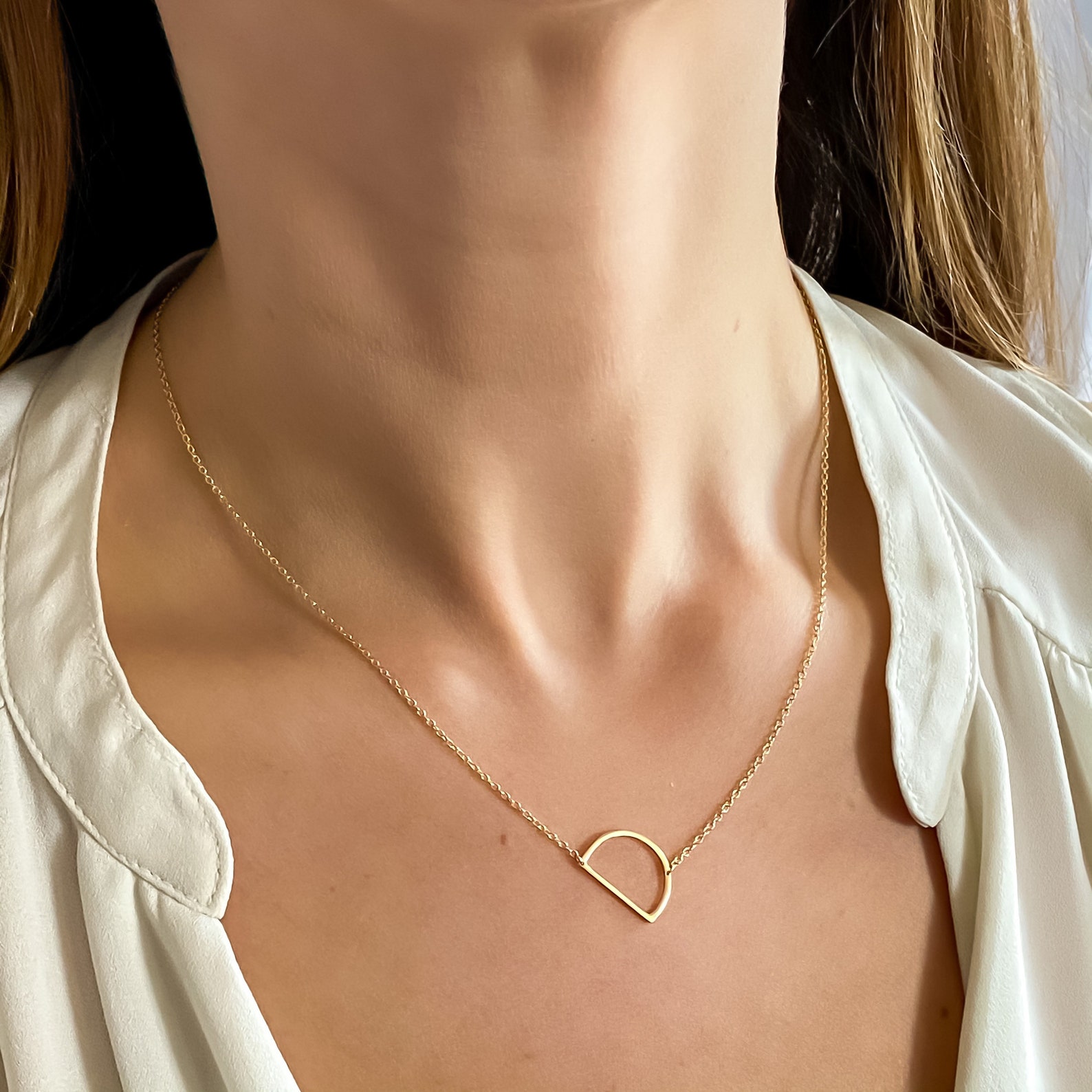 Initial Necklace Letter D Necklace Minimal Initial Necklace - Etsy