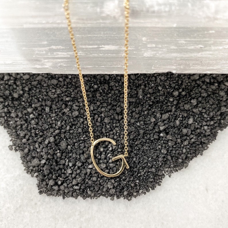 Initial Necklace Letter G Necklace Personalized necklace | Etsy
