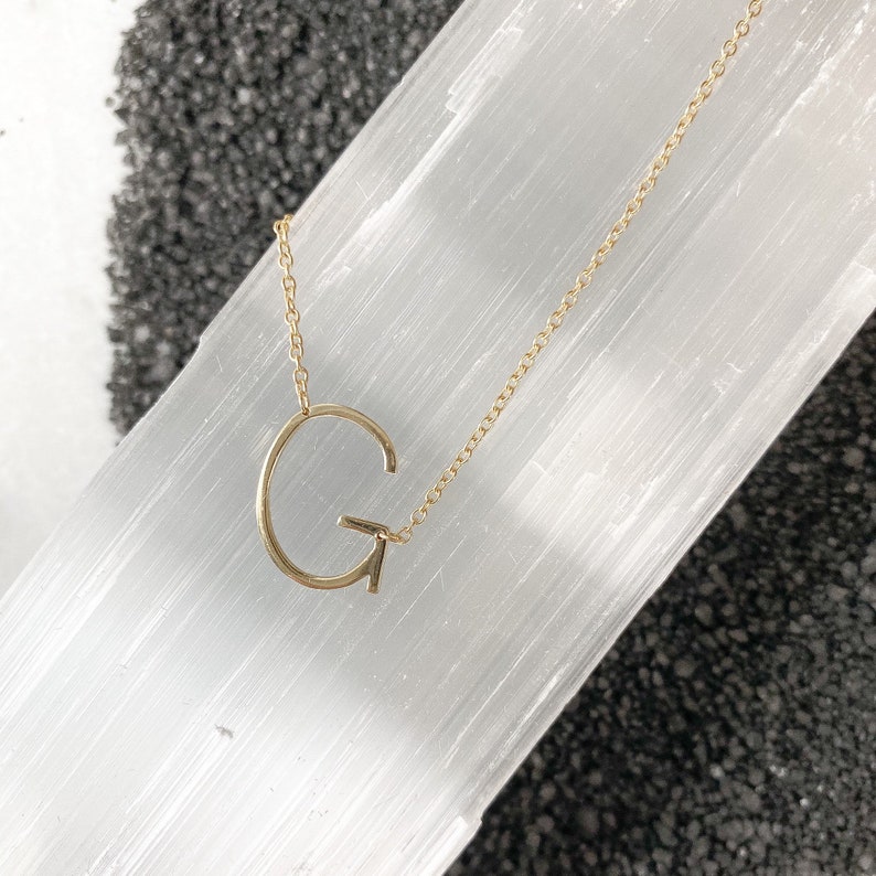 Initial Necklace Letter G Necklace Personalized necklace | Etsy