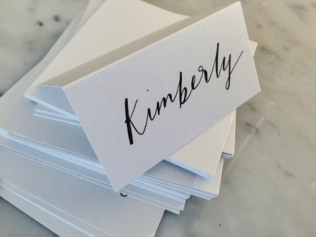 Custom Hand Drawn Black Lettering Sign / Name Cards Tags / Place Card ...