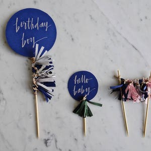 Mini Tassel Cake Topper / Custom / Unicorn Pastel Rainbow / Made-to ...