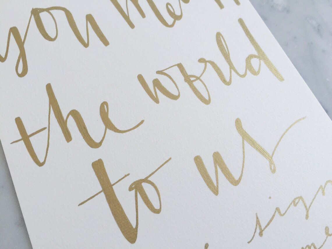 Custom A4 Hand Drawn Metallic Gold Lettering Sign / Guest Book | Etsy