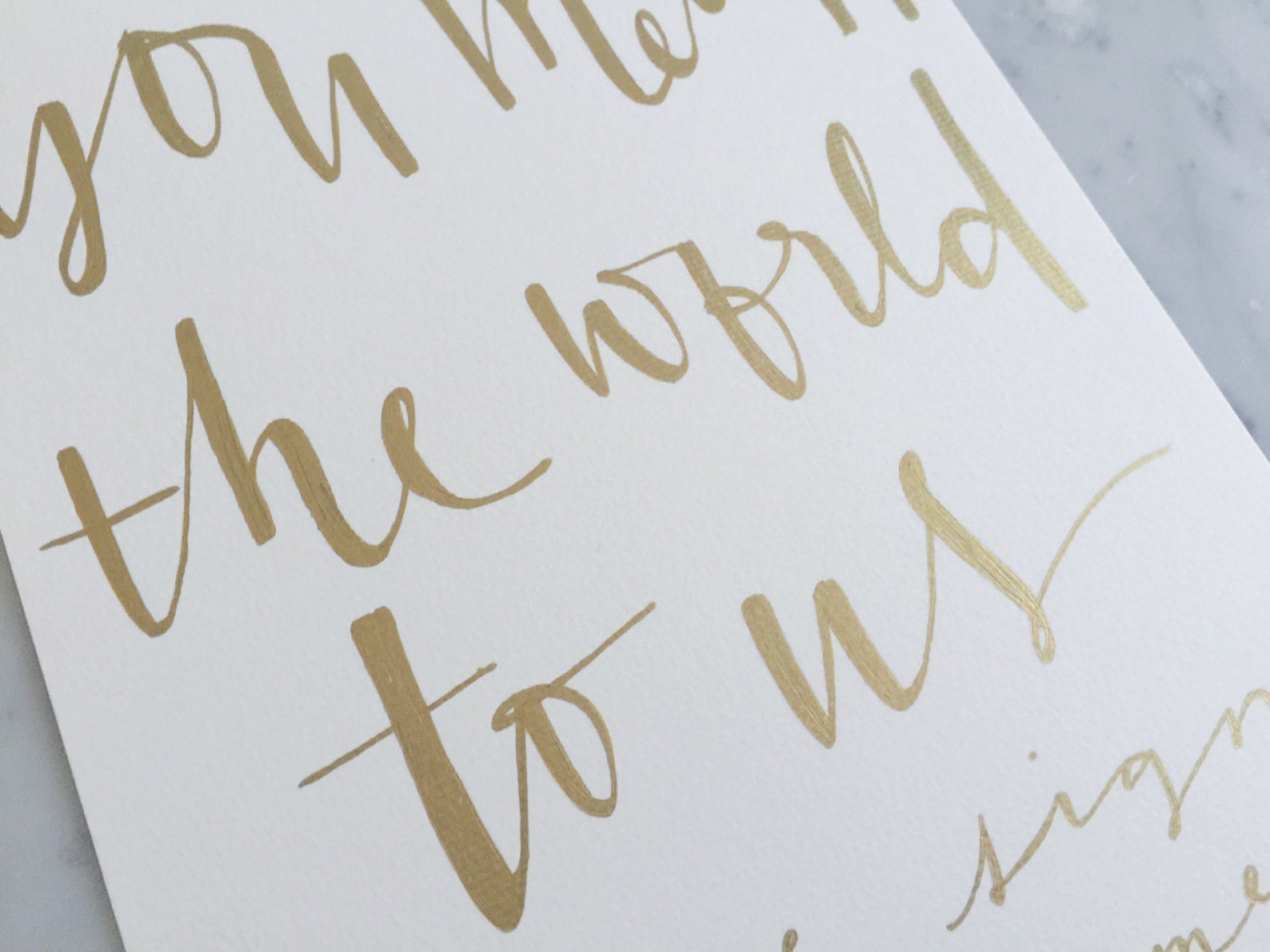 Custom A4 Hand Drawn Metallic Gold Lettering Sign / Guest Book | Etsy